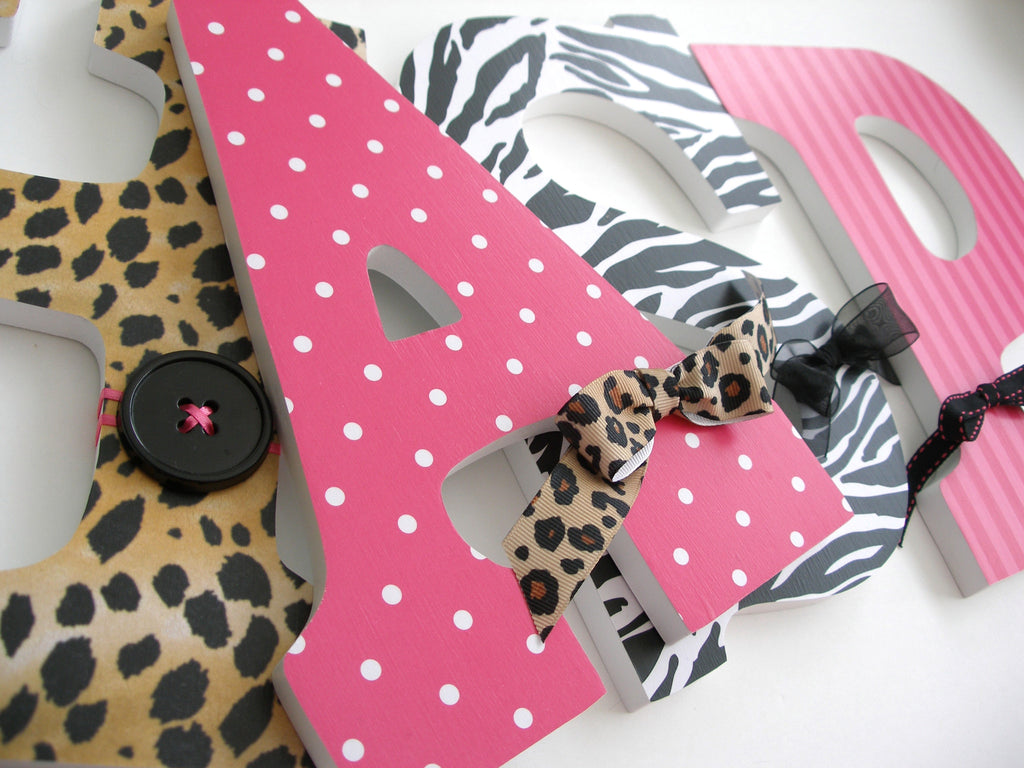 Pink Cheetah Letters