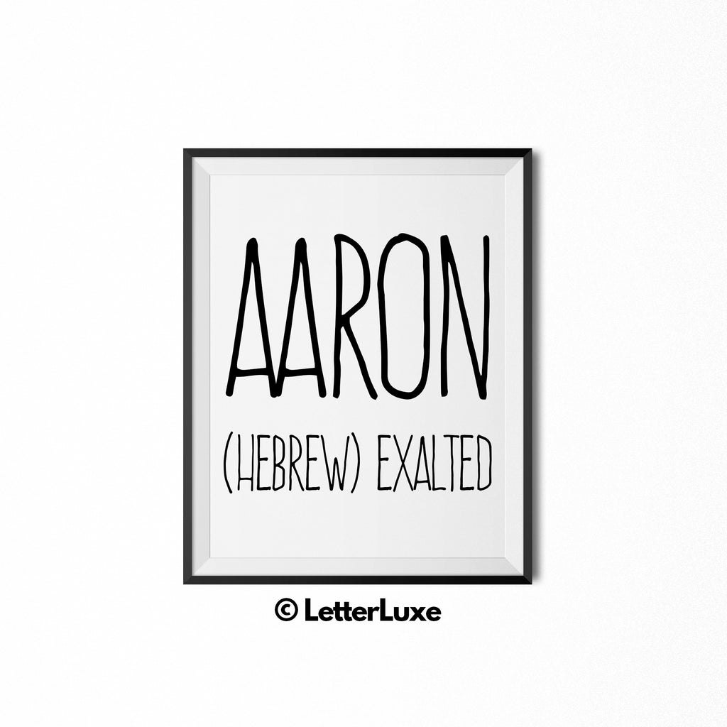 Aaron Nursery Wall Art - Personalized Adoption Gift Idea – LetterLuxe