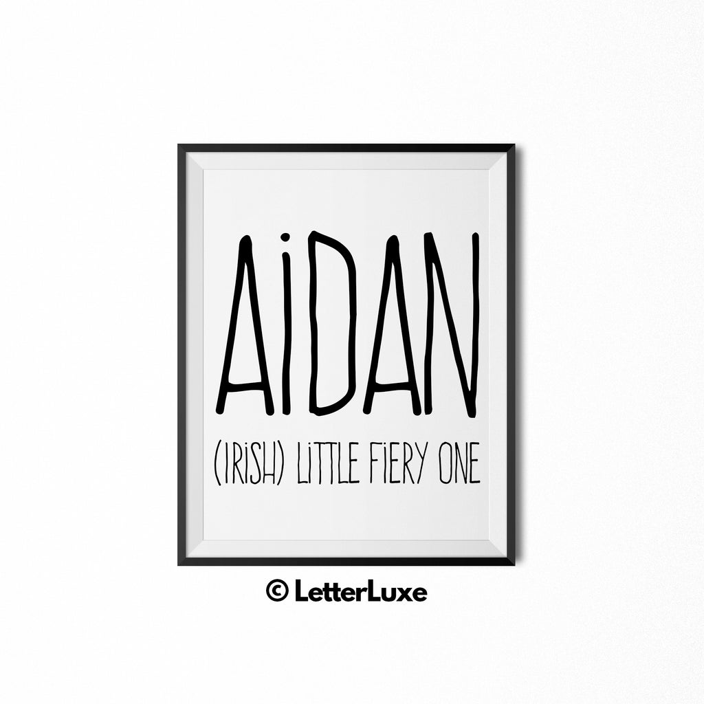 Aidan Name Art - Personalized Birthday Gift - Baby Shower Decoration ...