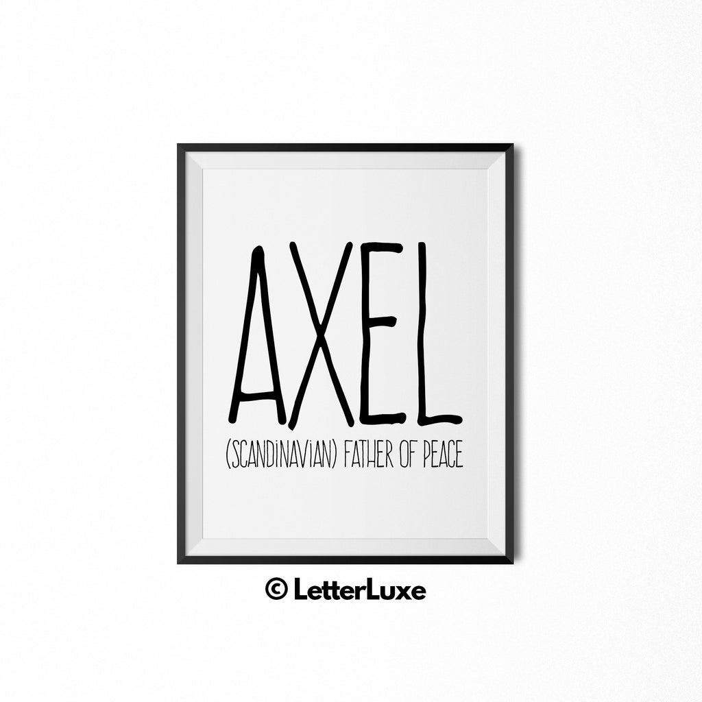 Axel Name Art - Personalized Wall Picture – LetterLuxe