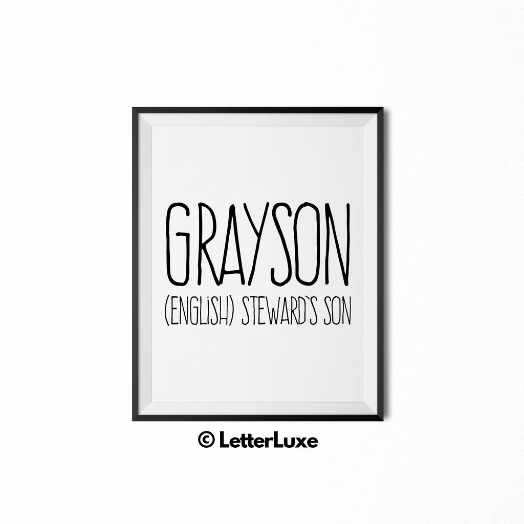 Grayson Nursery Wall Art - Personalized Baby Gift – LetterLuxe