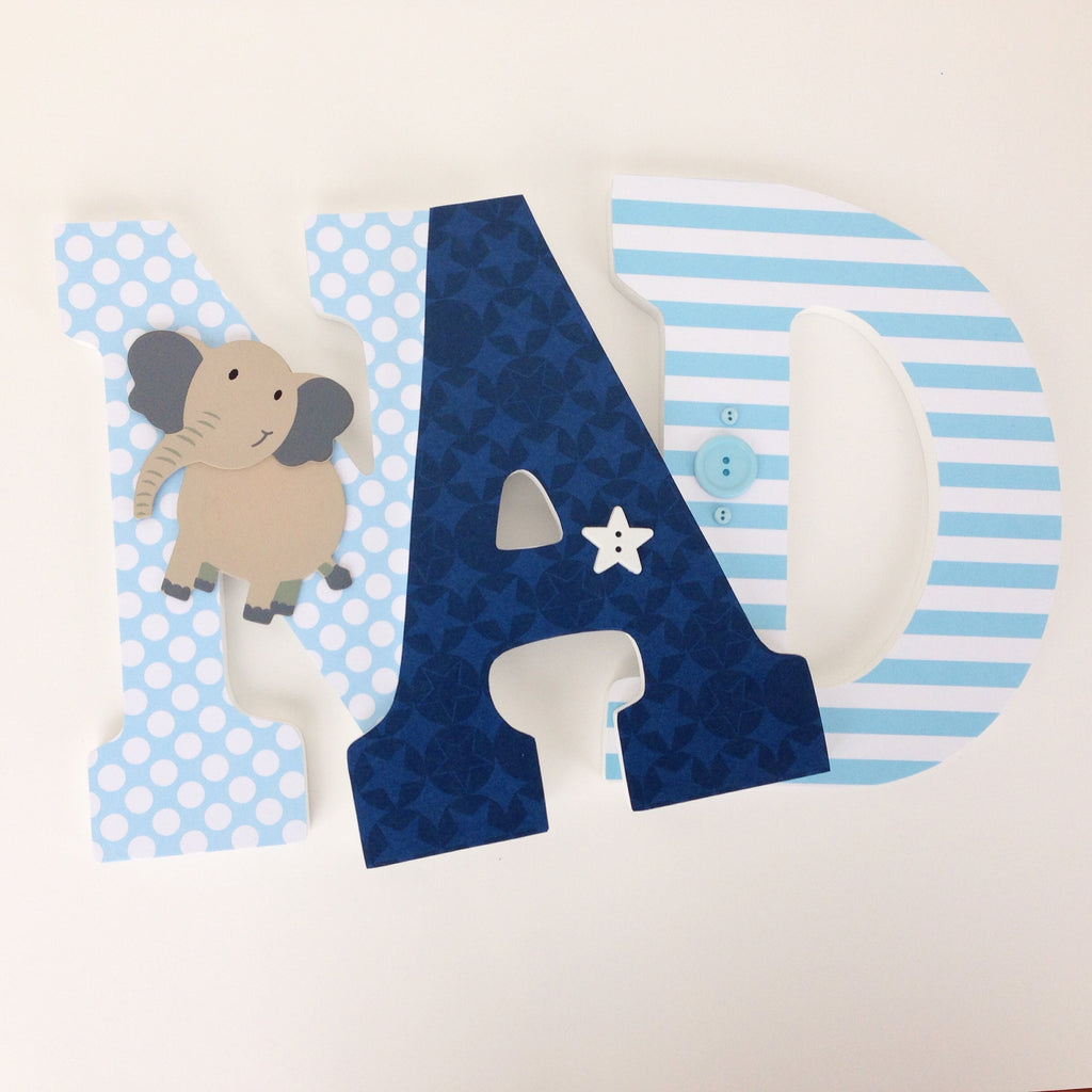 Navy Blue & Light Blue Letter Set - Baby Boy Nursery Decor - LetterLux ...