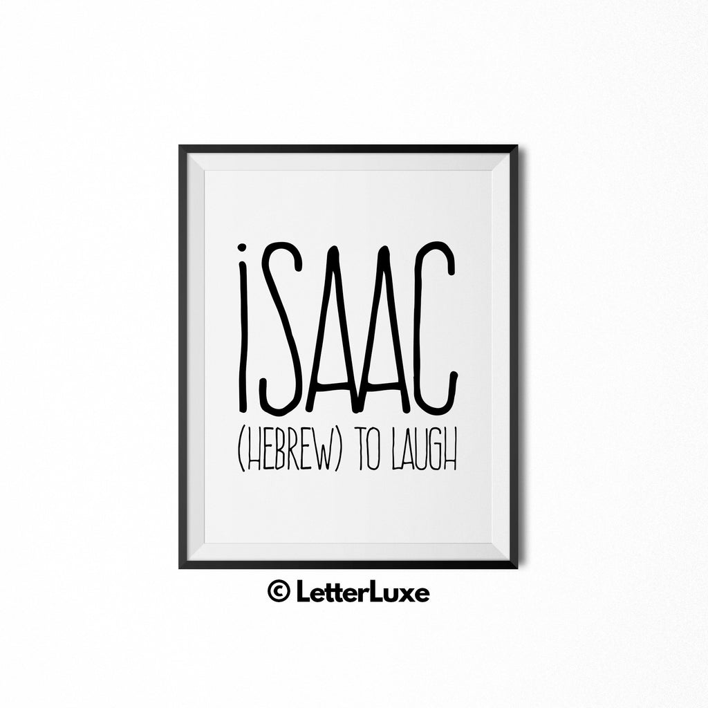 Isaac Name Definition Nursery Decor – Digital Print – LetterLuxe