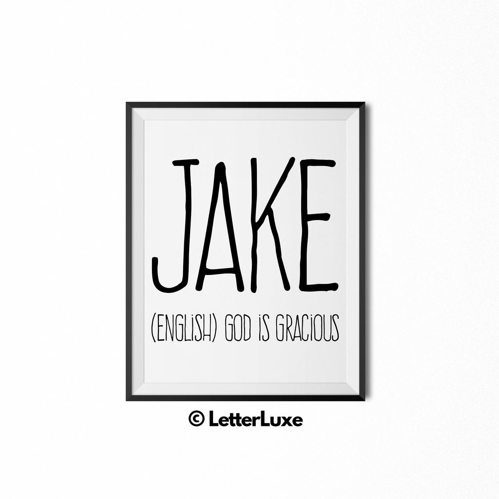 Jake Name Art - Personalized Birthday Gift - Baby Shower Decoration ...