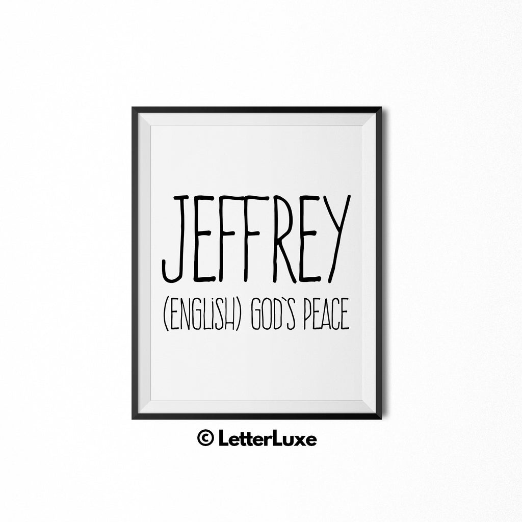 Jeffrey Name Art - Personalized Wall Picture – LetterLuxe