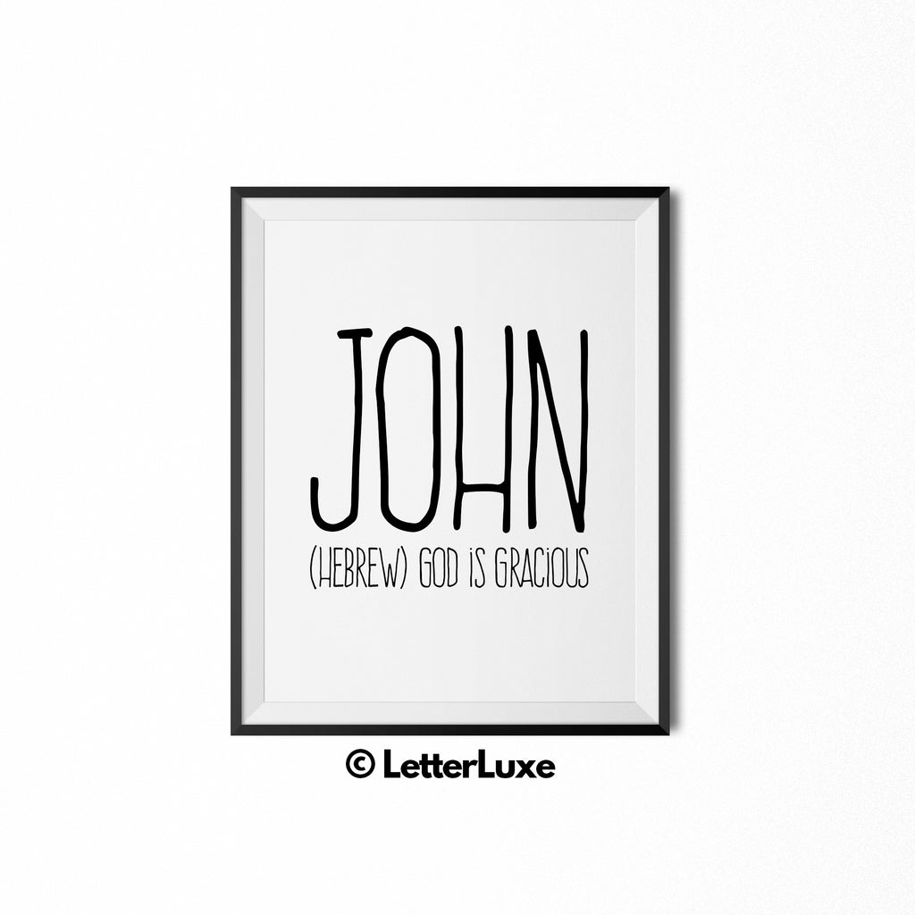 John Name Art - Personalized Wall Picture – LetterLuxe