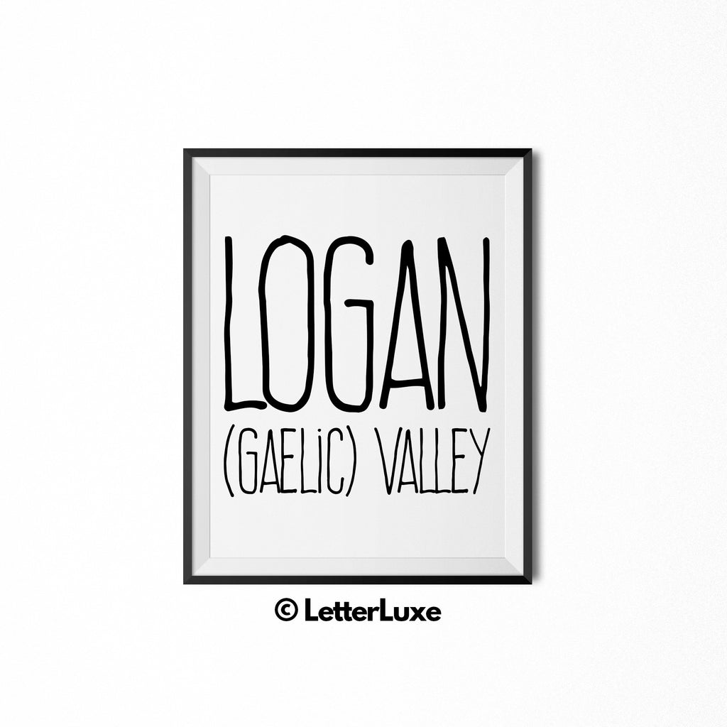 Logan Name Art - Personalized Wall Picture – LetterLuxe