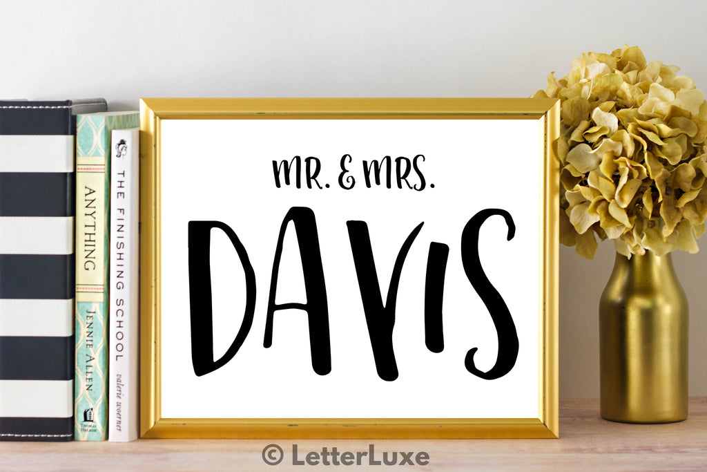 Mr. & Mrs. Davis Art Print - Digital Download – LetterLuxe