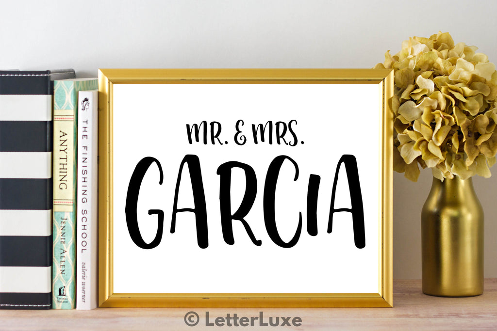 Mr. & Mrs. Garcia Art Print - Digital Download – LetterLuxe