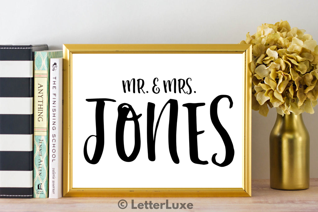 Mr. & Mrs. Jones Art Print - Digital Download – LetterLuxe