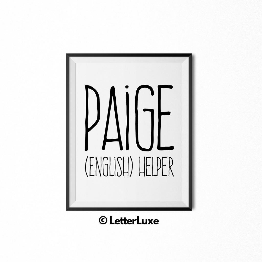 Paige Name Meaning Art Print - Digital Download – LetterLuxe