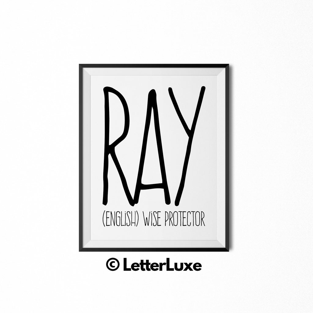 Ray Name Art - Personalized Wall Picture – LetterLuxe