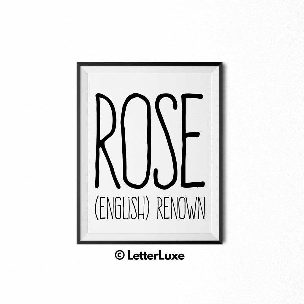 Rose Name Art - Personalized Wall Picture - Gift for Woman – LetterLuxe