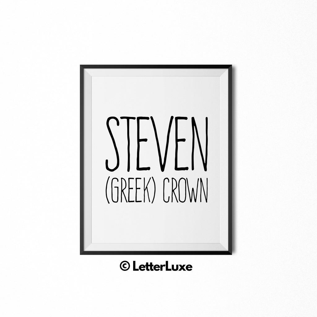Steven Name Art - Personalized Wall Picture – LetterLuxe