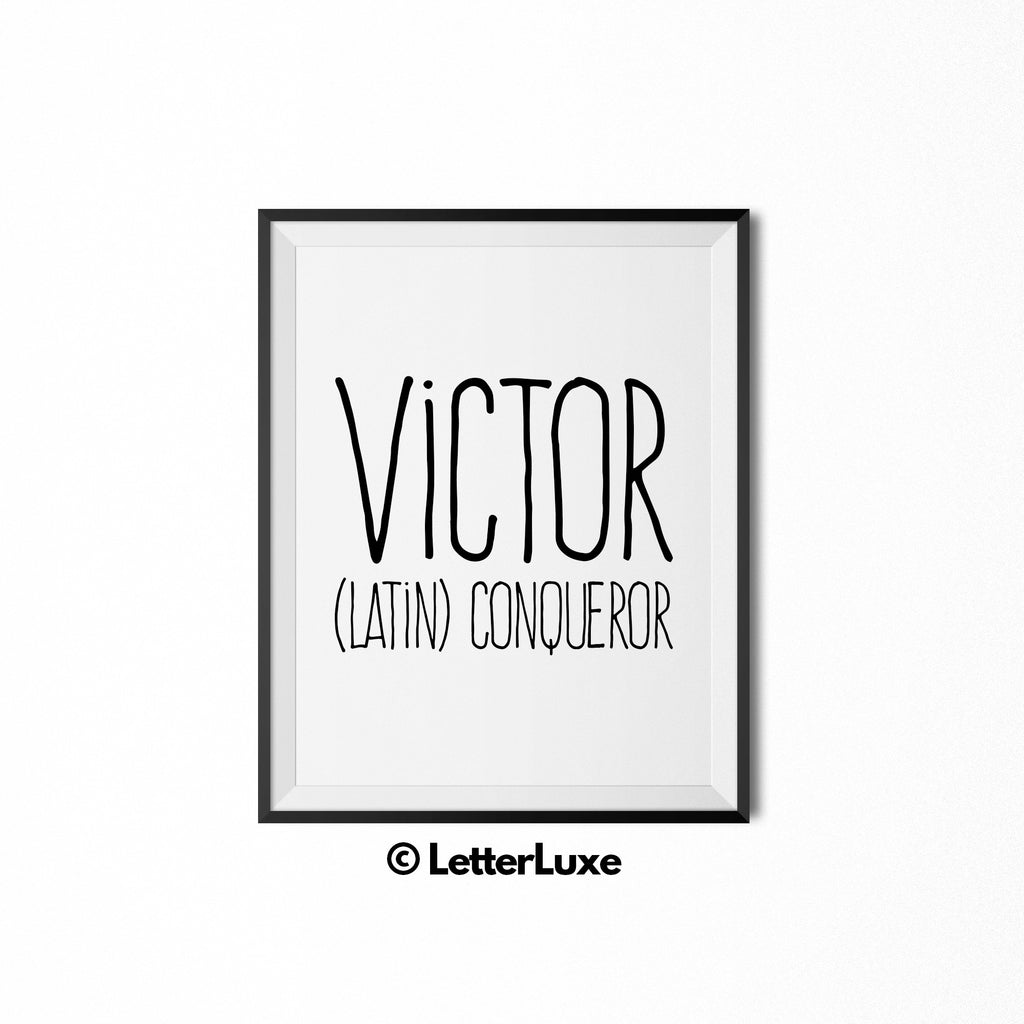 Victor Nursery Wall Art - Personalized Baby Gift – LetterLuxe