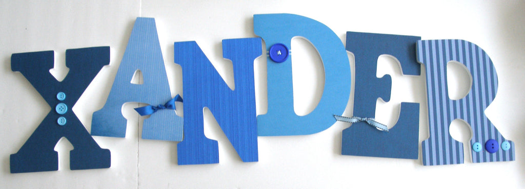 Navy Blue & Light Blue Letter Set - Baby Boy Nursery Decor - LetterLux ...