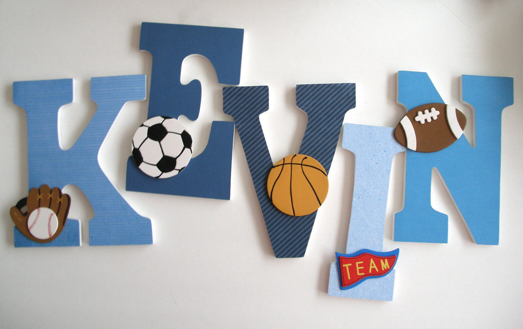 Navy Blue & Light Blue Letter Set - Baby Boy Nursery Decor - LetterLux ...