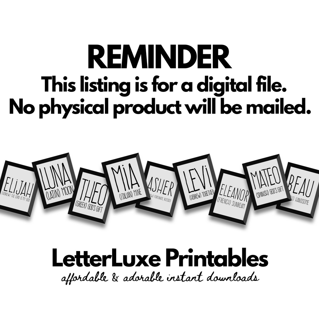 Stephen Name Definition Nursery Decor – Digital Print – LetterLuxe